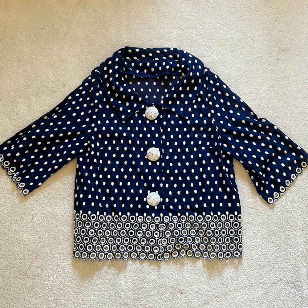 Gorgeous Vintage Eyelet Embroidery Jacket - Gem